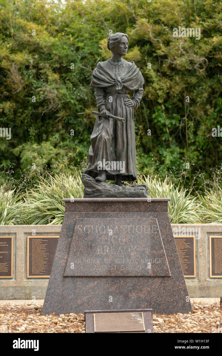 Here is the Statue of Mary Picou Breaux, founder of Breaux Bridge ...