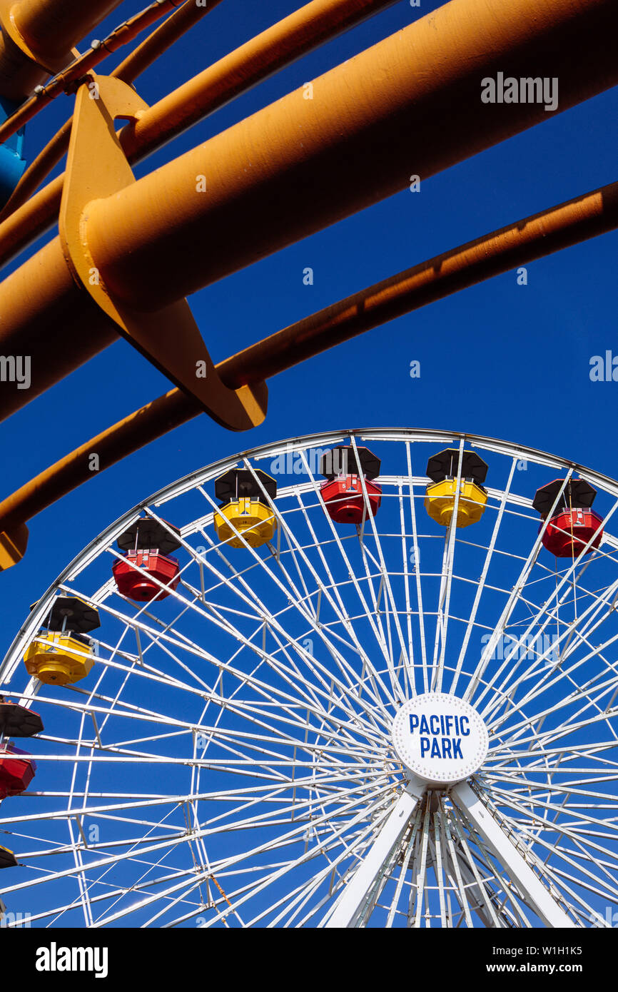 Pacific Wheel Ride in Pacific Park Amusement Park in Santa Monica Pier ...