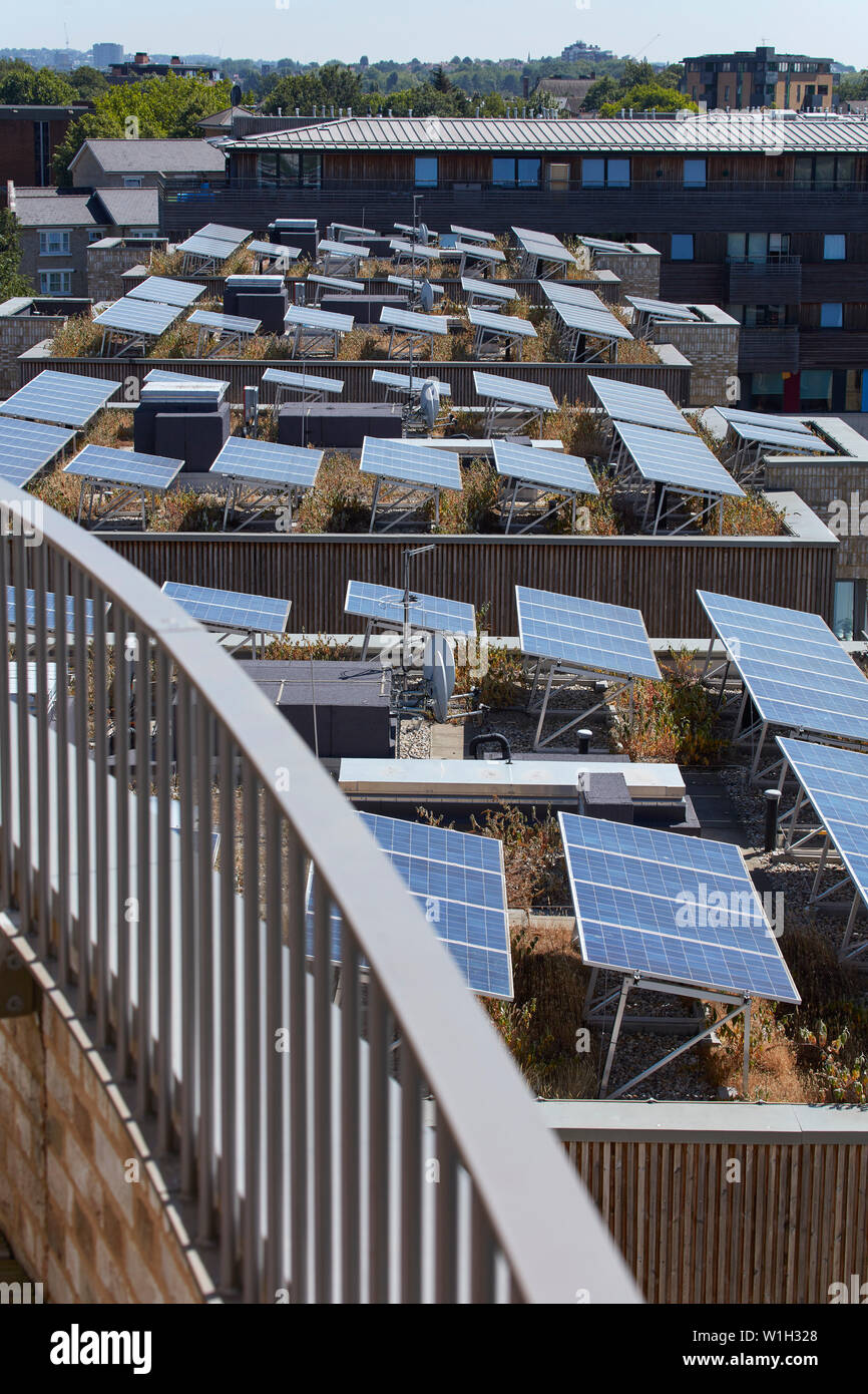 Solar panelled roof. Stonebridge Park, London, United Kingdom ...