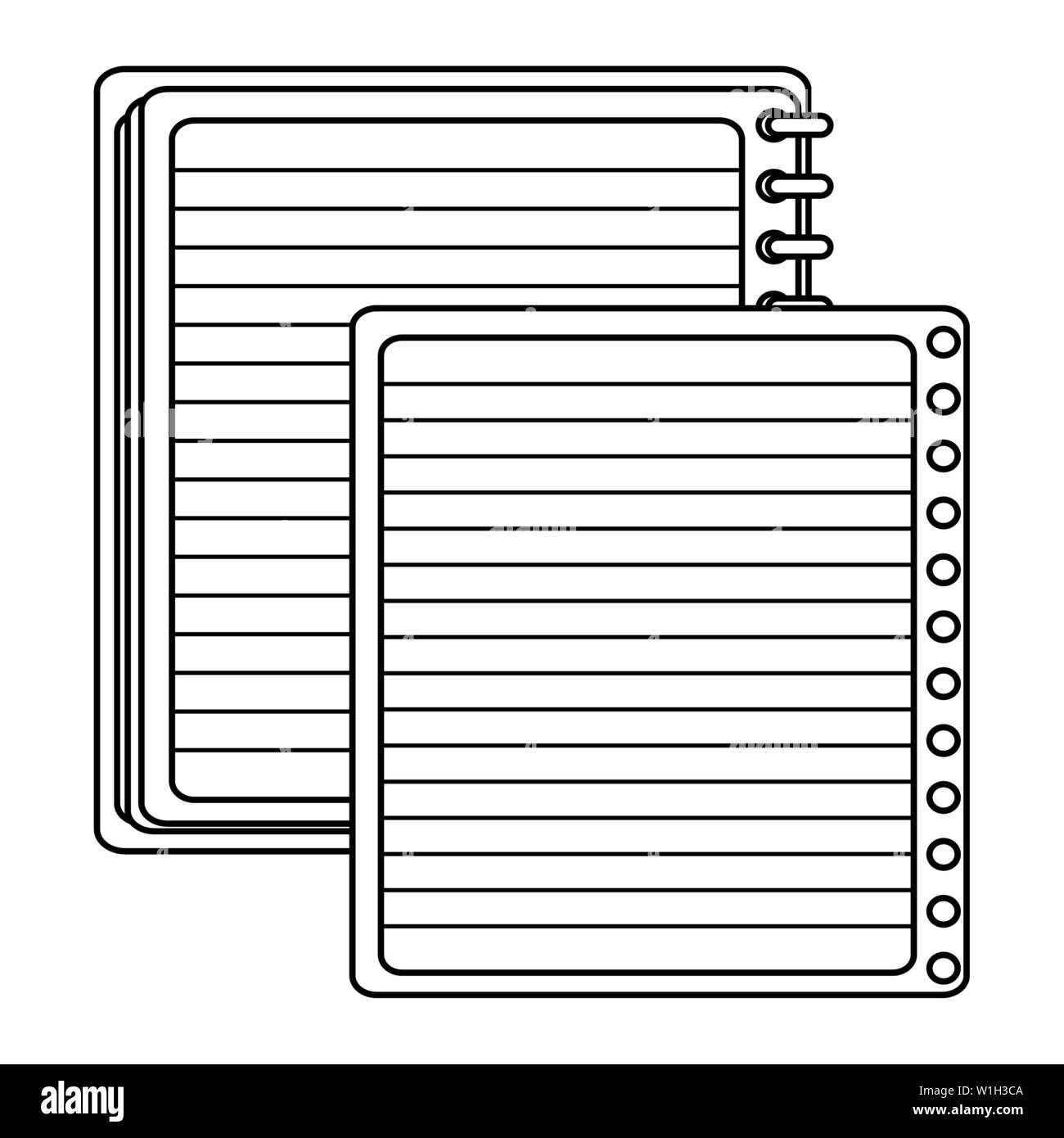 notebook school supply with sheet vector illustration design Stock ...
