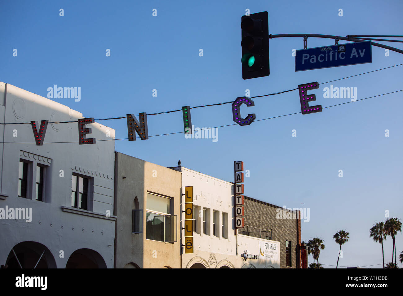 Venice Beach hanging sign, Los Angeles, California, USA Stock Photo - Alamy