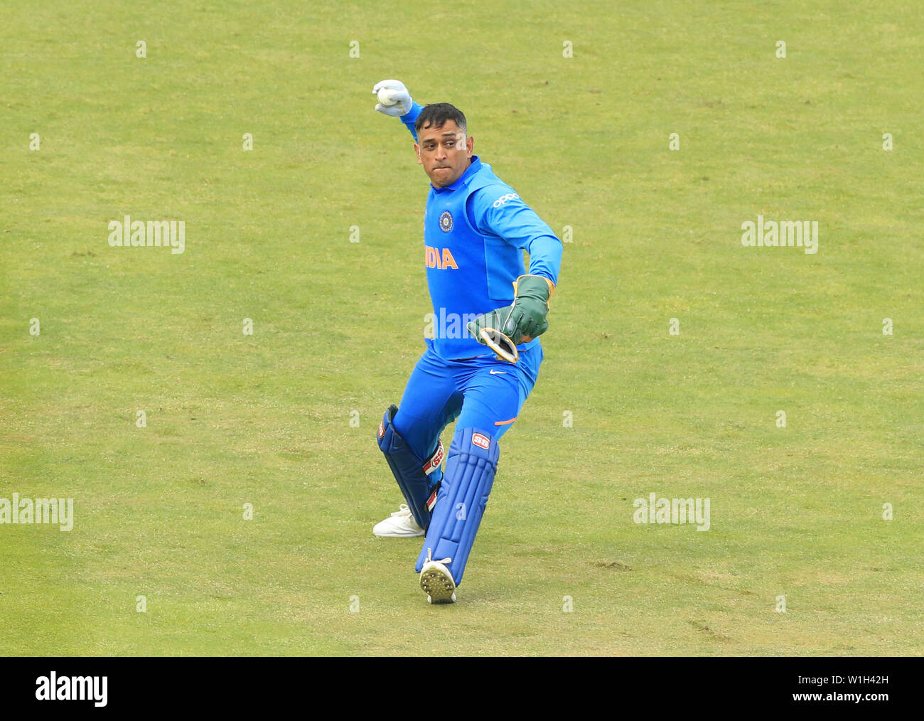 Birmingham, UK. 02nd July, 2019. MS Dhoni of India fielding during the ...