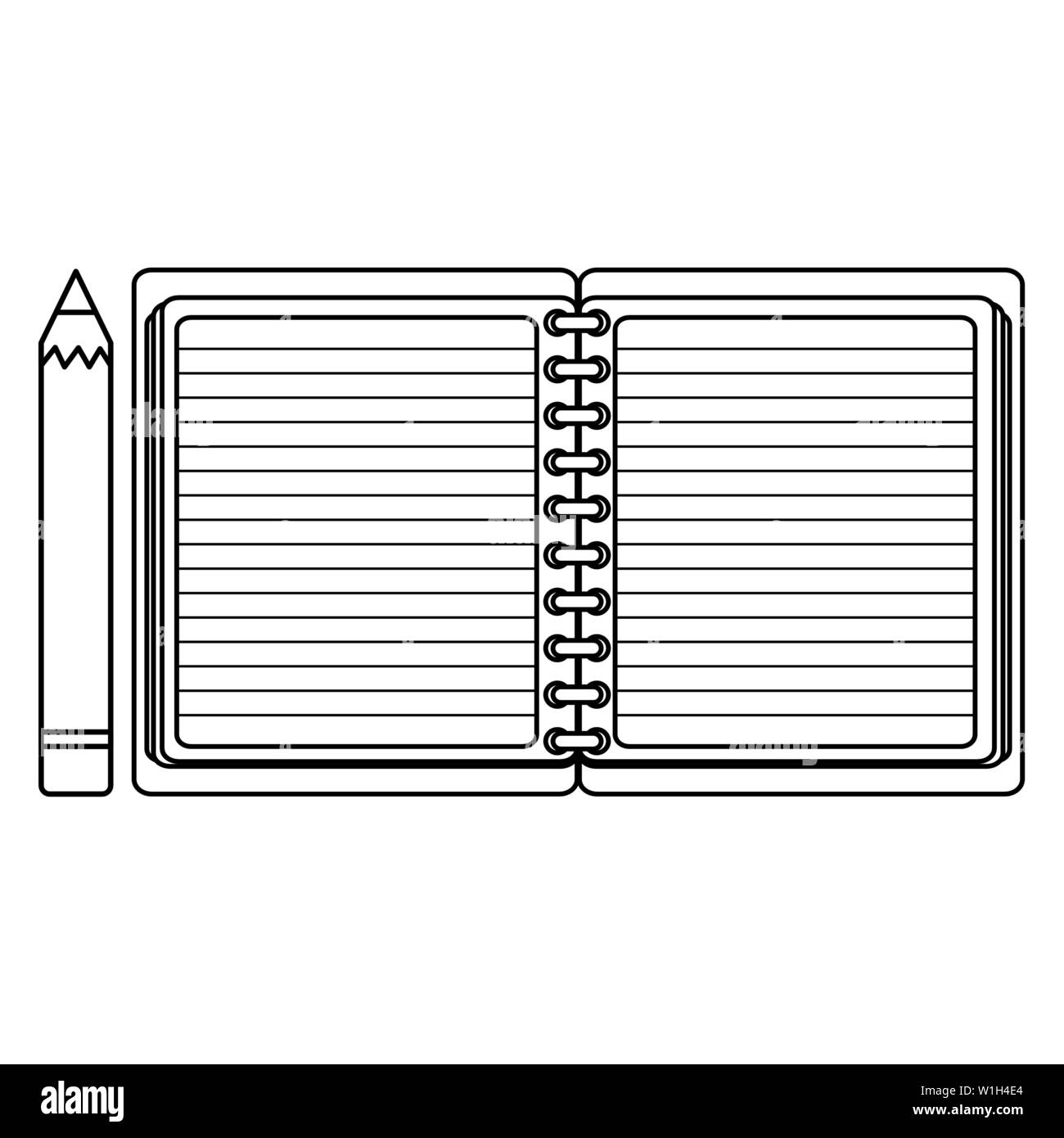 notebook school supply with pencil vector illustration design Stock ...