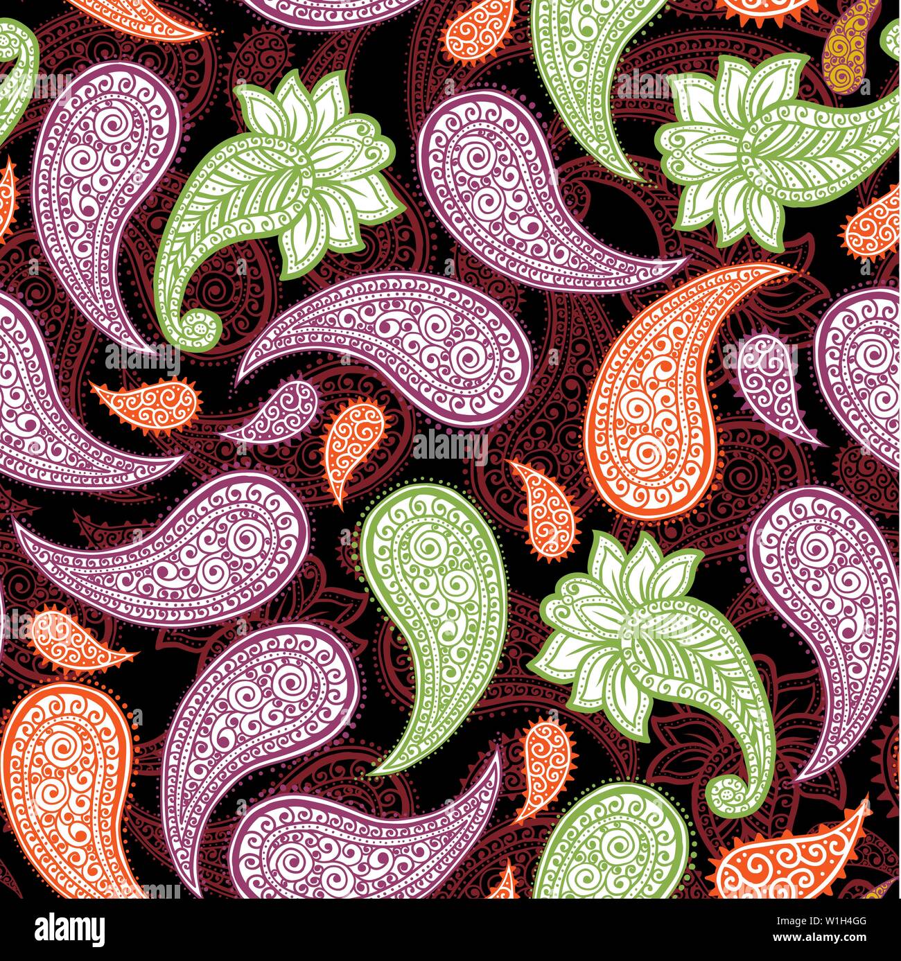 Outline paisley pattern hi-res stock photography and images - Alamy
