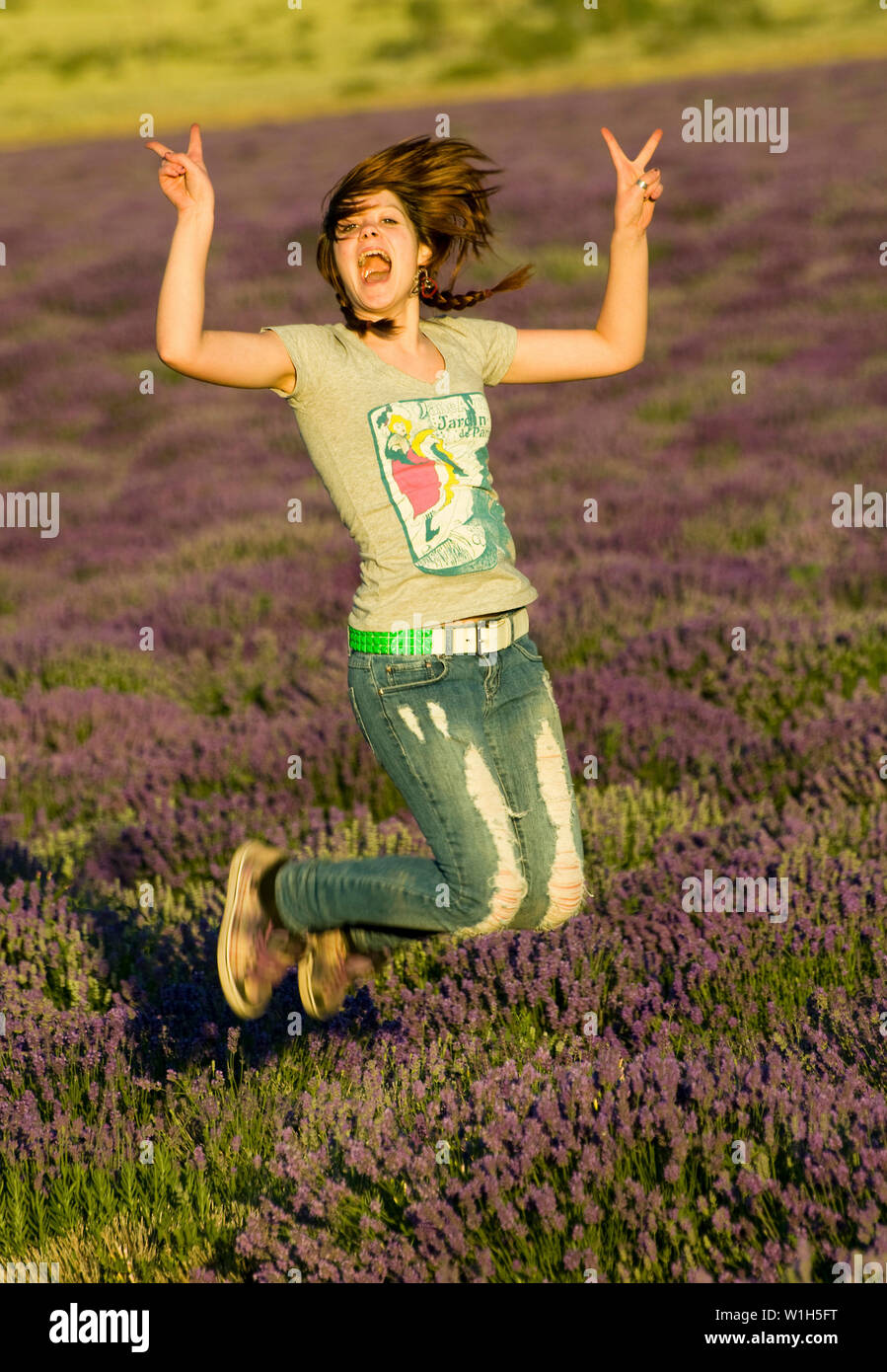 Hannah poses in the lavender fields at Young Living Lavender Farms in ...