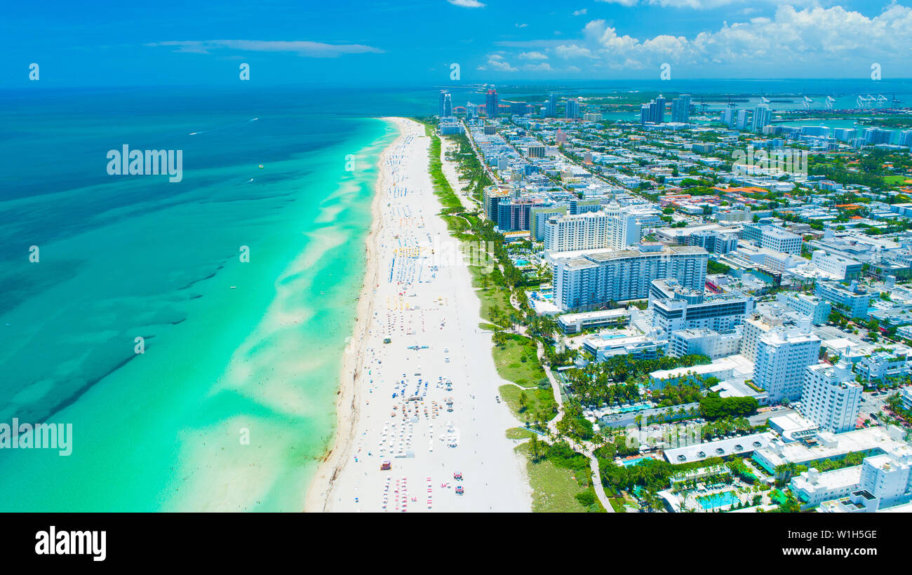 Aerial view of Miami Beach. Florida. USA Stock Photo - Alamy