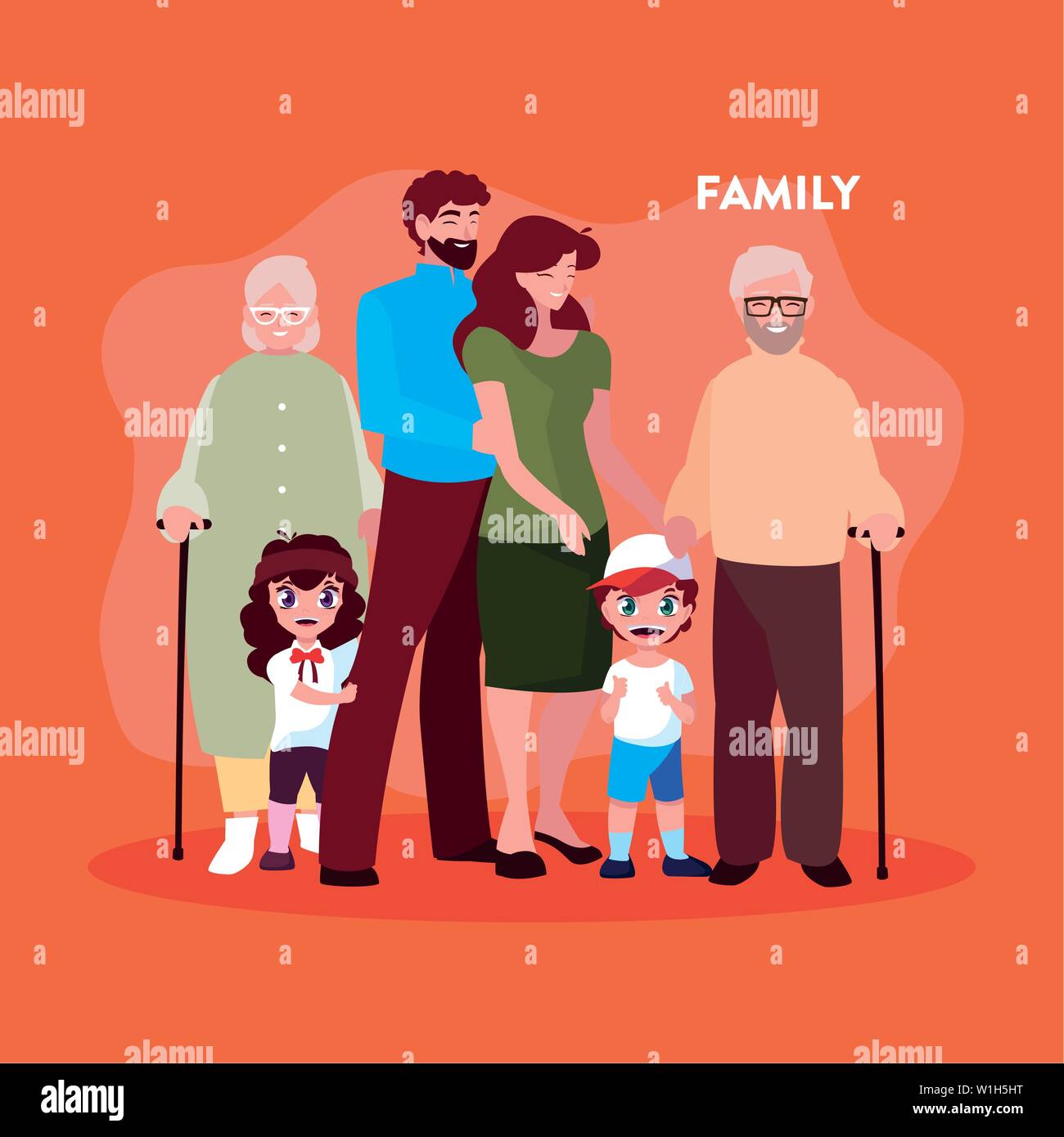 cute family members in poster vector illustration design Stock Vector ...