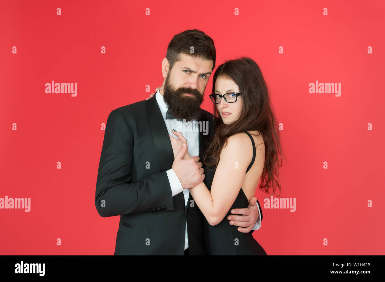 Feel rhythm of heart. Lets dance tonight. Elegant couple in love tender ...