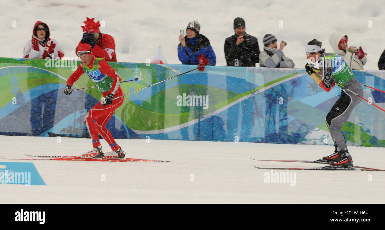 American Todd Lodwick races into the stadium en route to a silver medal ...