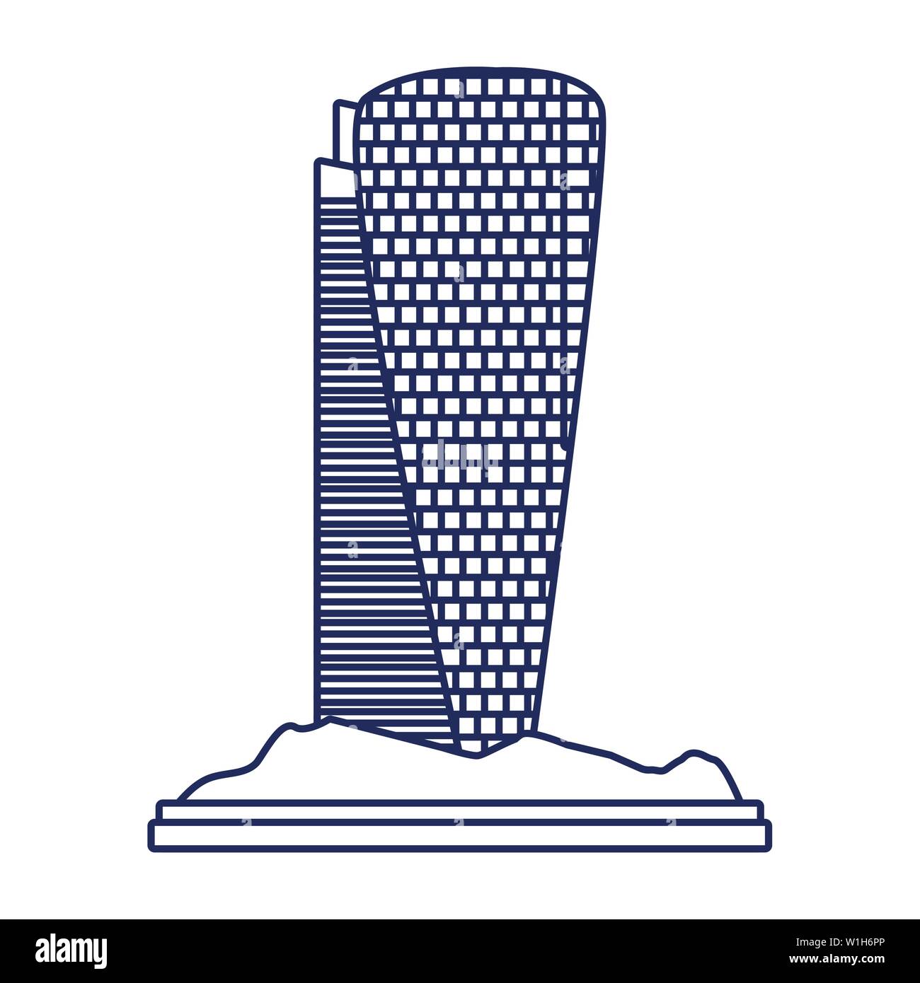 futuristic building urban tower outline vector illustration Stock ...