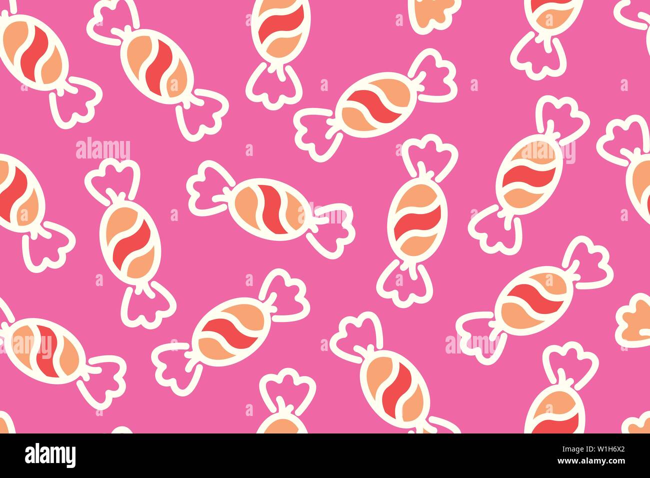 Seamless texture background with Candies on pink color Stock Vector ...