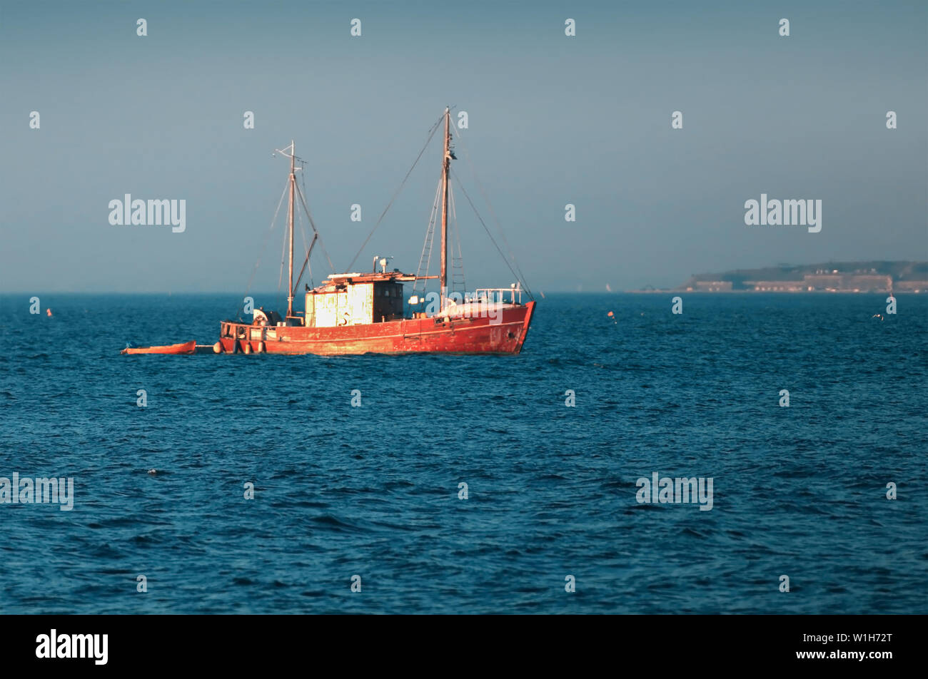 Danish fishing boat in coastal area near Malmo Sweden Stock Photo - Alamy