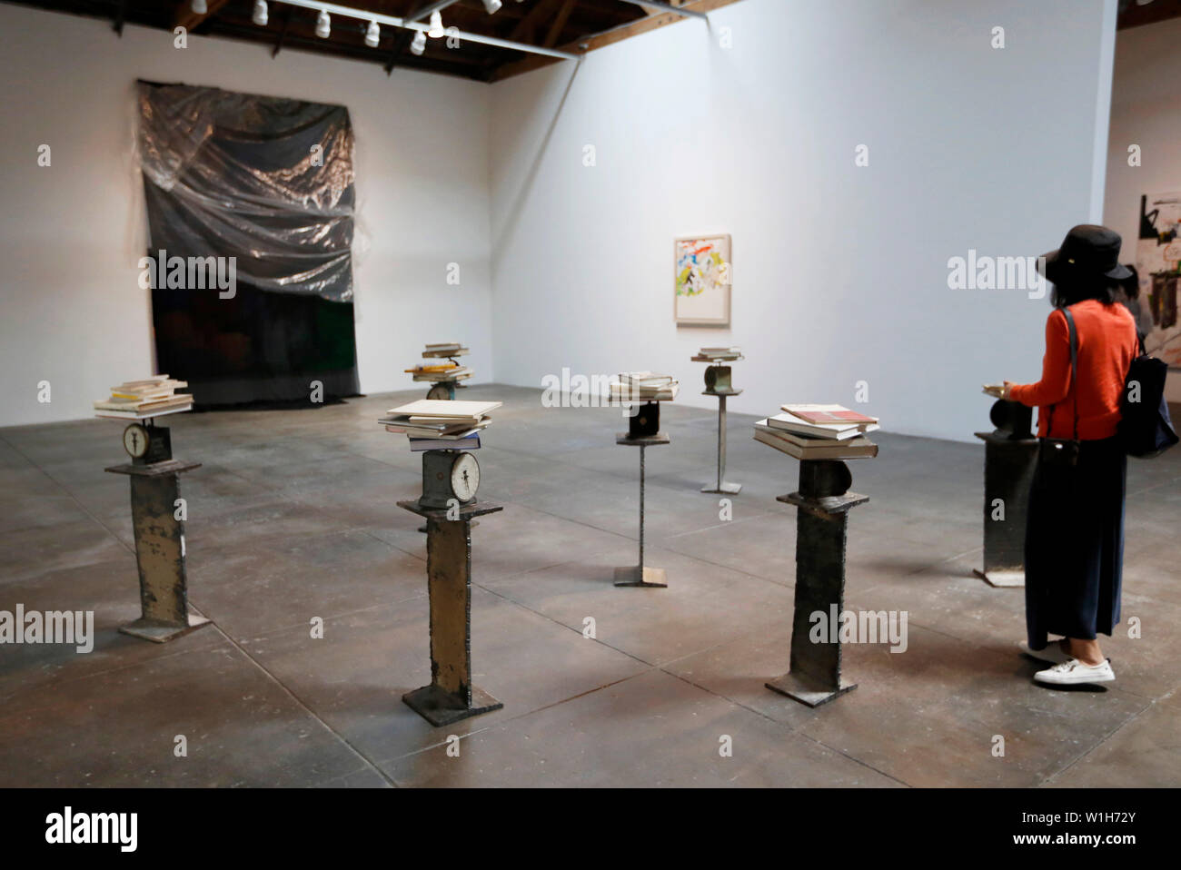 Los Angeles, USA. 28th June, 2019. A visitor views installations of U.S ...