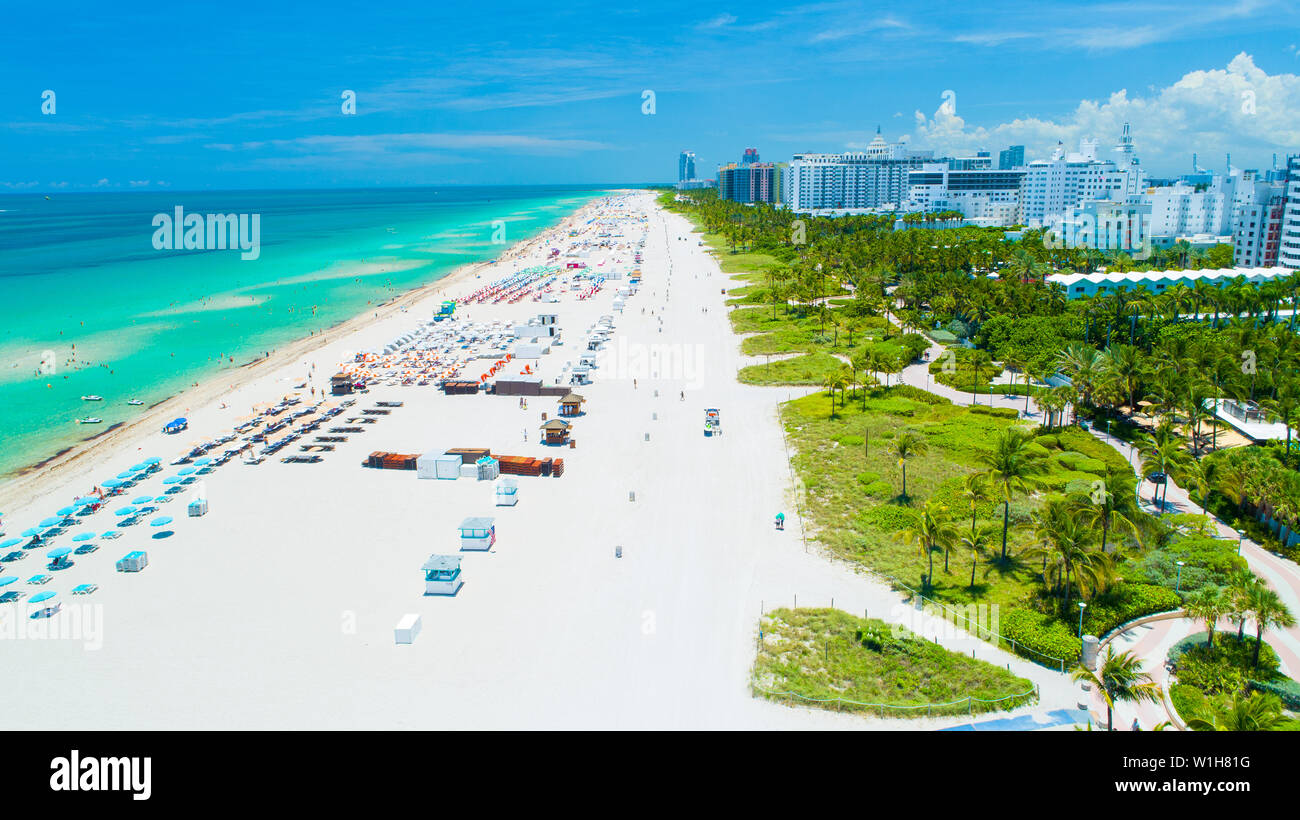 Aerial view of Miami Beach. Florida. USA Stock Photo - Alamy