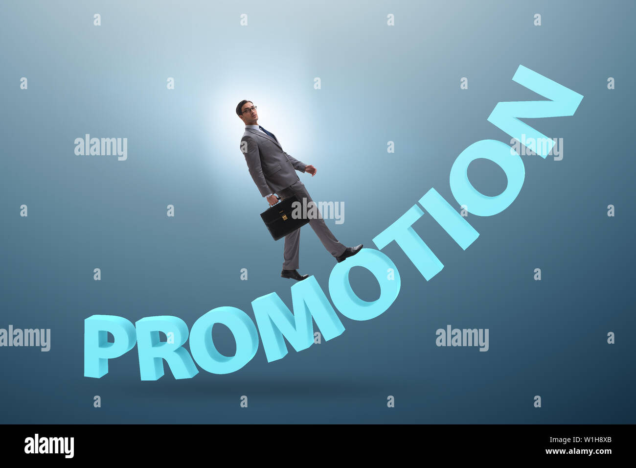 Employee in career promotion concept Stock Photo - Alamy