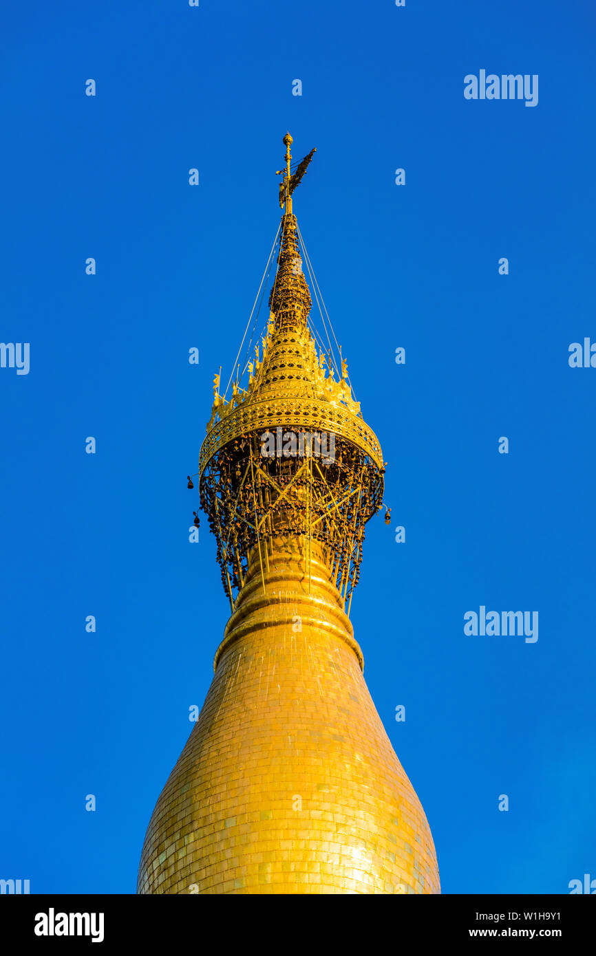 the golden stupa of the Shwedagon Pagoda Yangon (Rangoon) in Myanmar ...