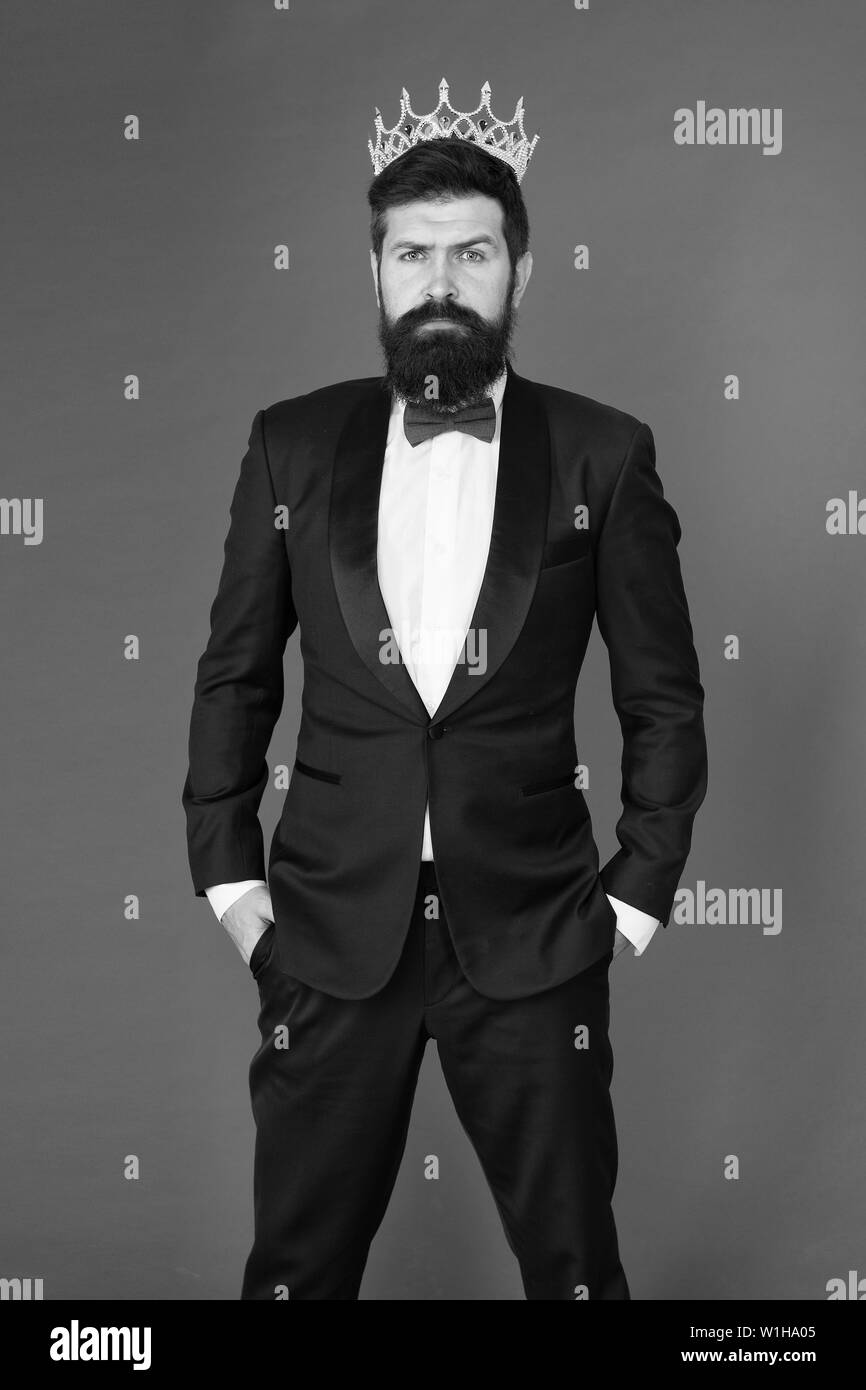 Bearded king in crown Black and White Stock Photos & Images - Alamy