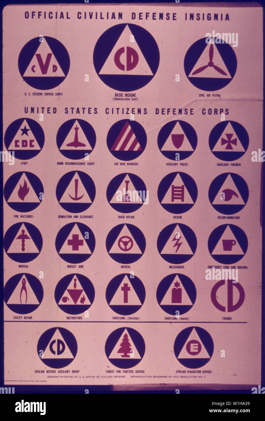 OFFICIAL CIVILIAN DEFENSE INSIGNIA Stock Photo - Alamy