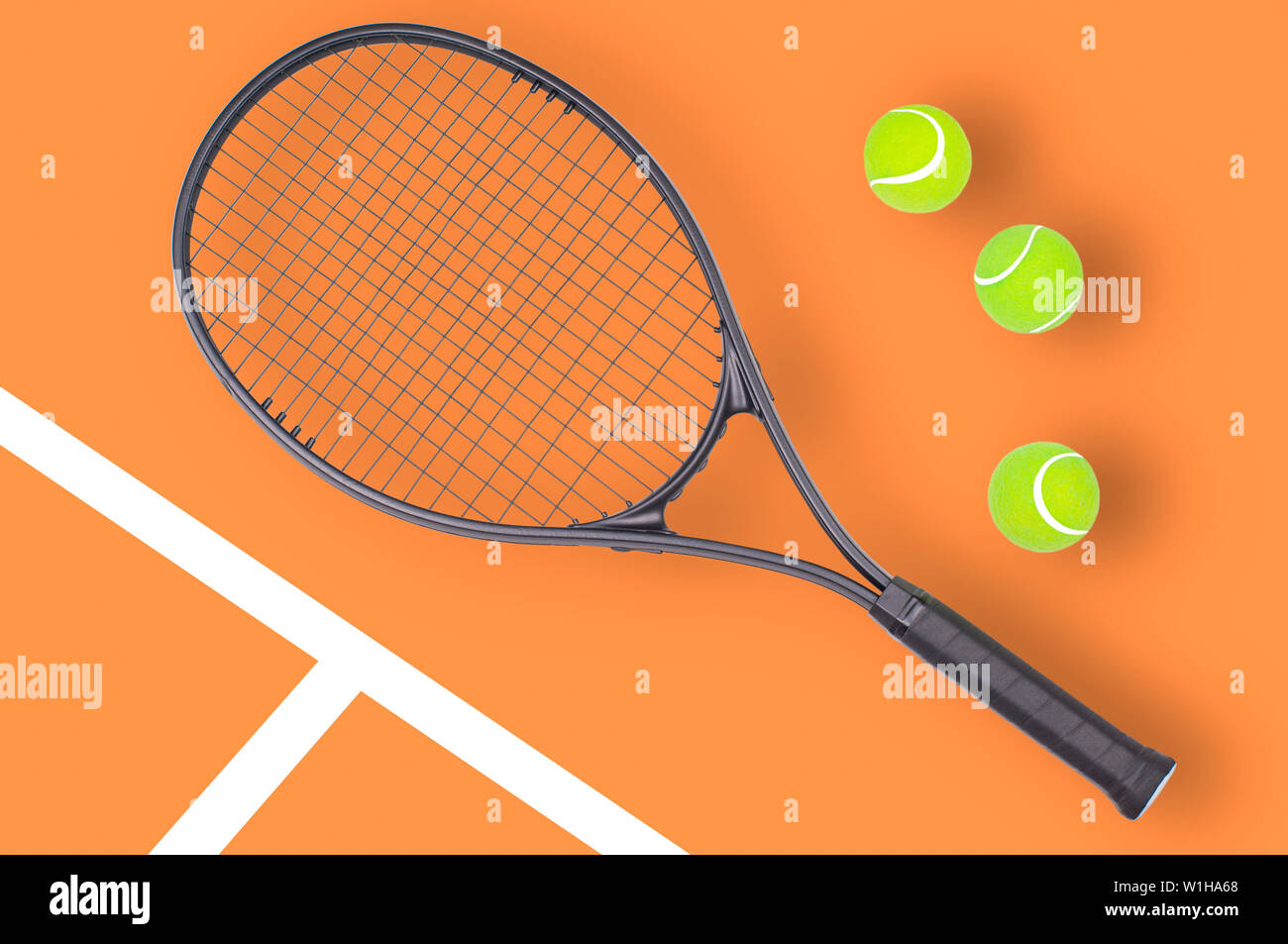 Tennis racket and ball sports on pastel background Stock Photo - Alamy