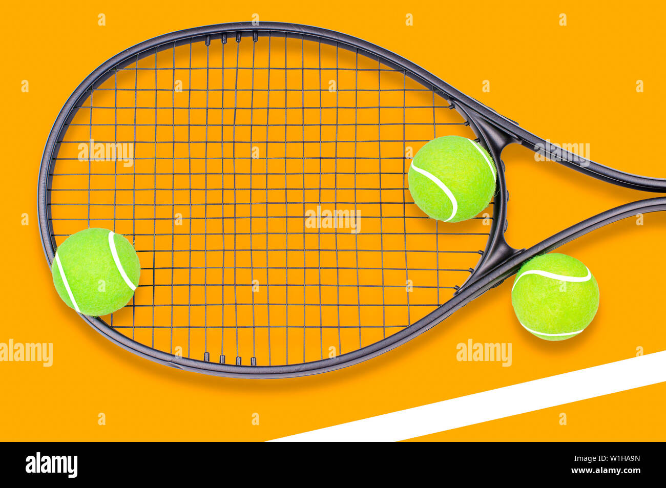 Tennis racket and ball sports on pastel background Stock Photo - Alamy