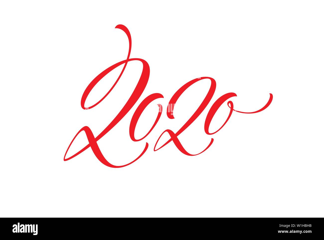 Happy New Year 2020. Lettering greeting inscription. Vector ...