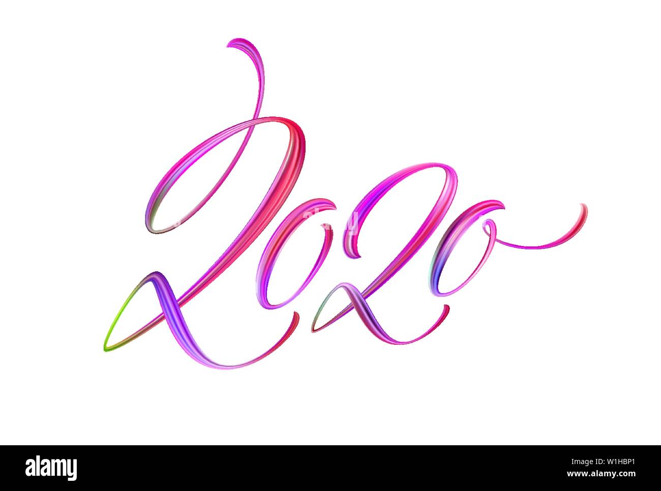 Happy New Year 2020. Lettering greeting inscription. Vector ...