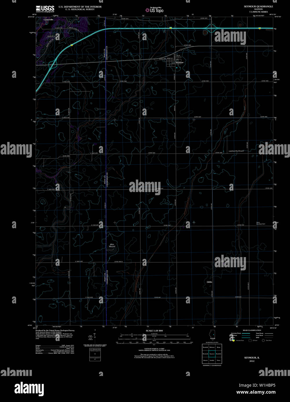 Map of seymour hi-res stock photography and images - Alamy