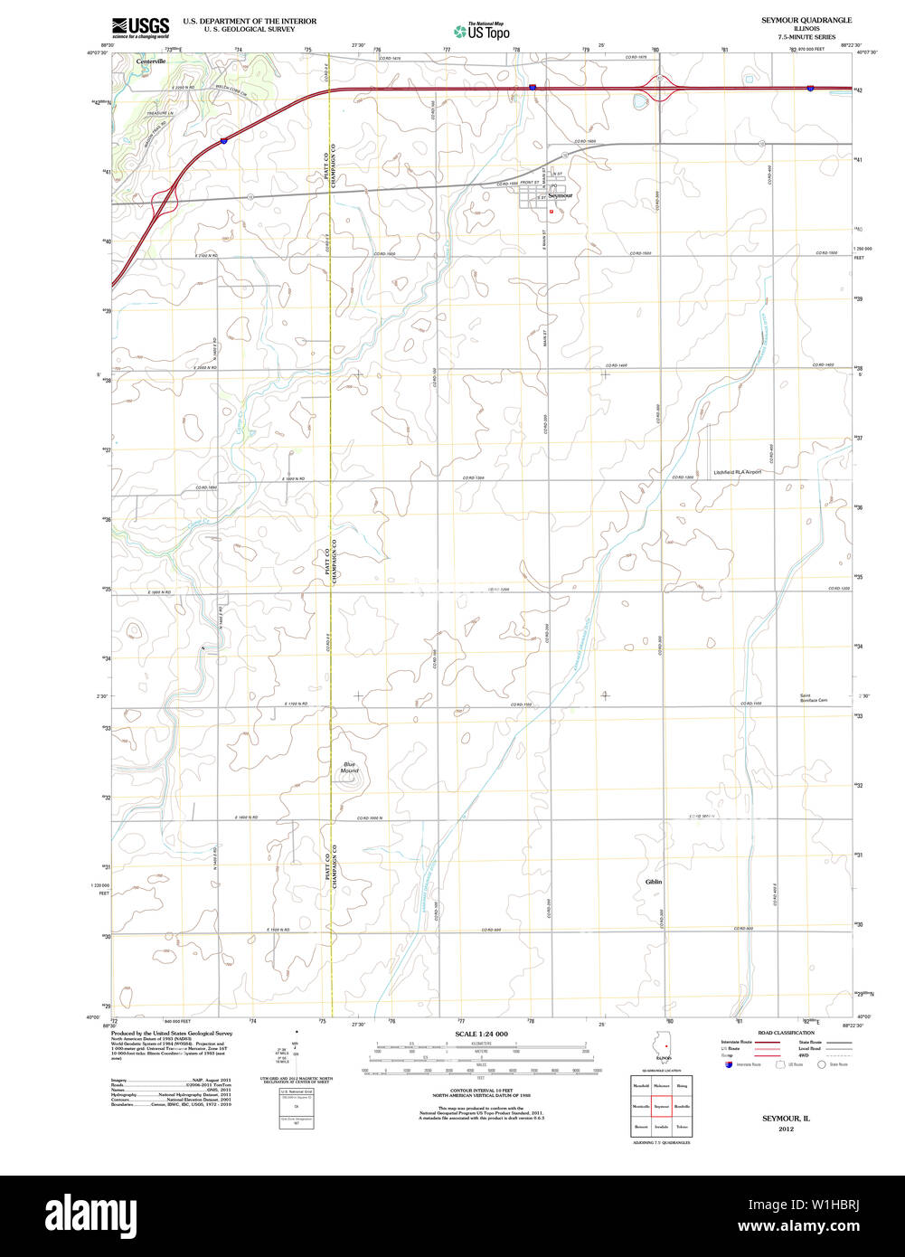 Map of seymour hi-res stock photography and images - Alamy