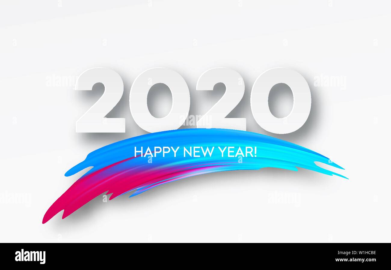 Happy New Year 2020. Lettering greeting inscription. Vector ...
