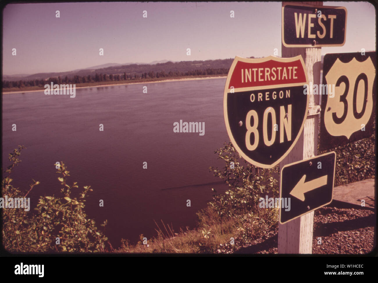 OVERLOOKING THE COLUMBIA RIVER AT CORBETT, NEAR THE CASCADE LOCKS ON ...