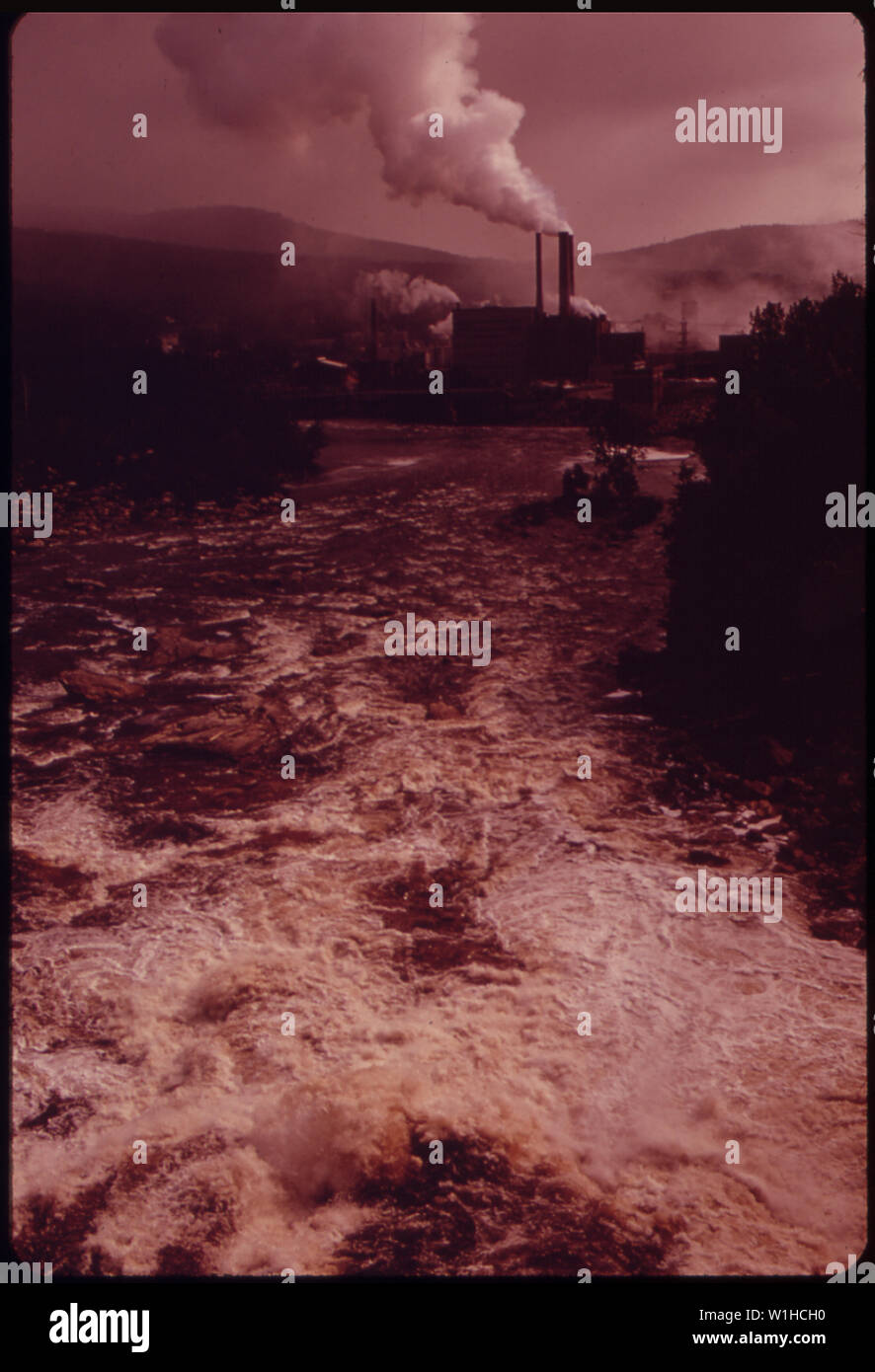 OXFORD PAPER COMPANY MILL VIEWED FROM THE BRIDGE ACROSS THE ...