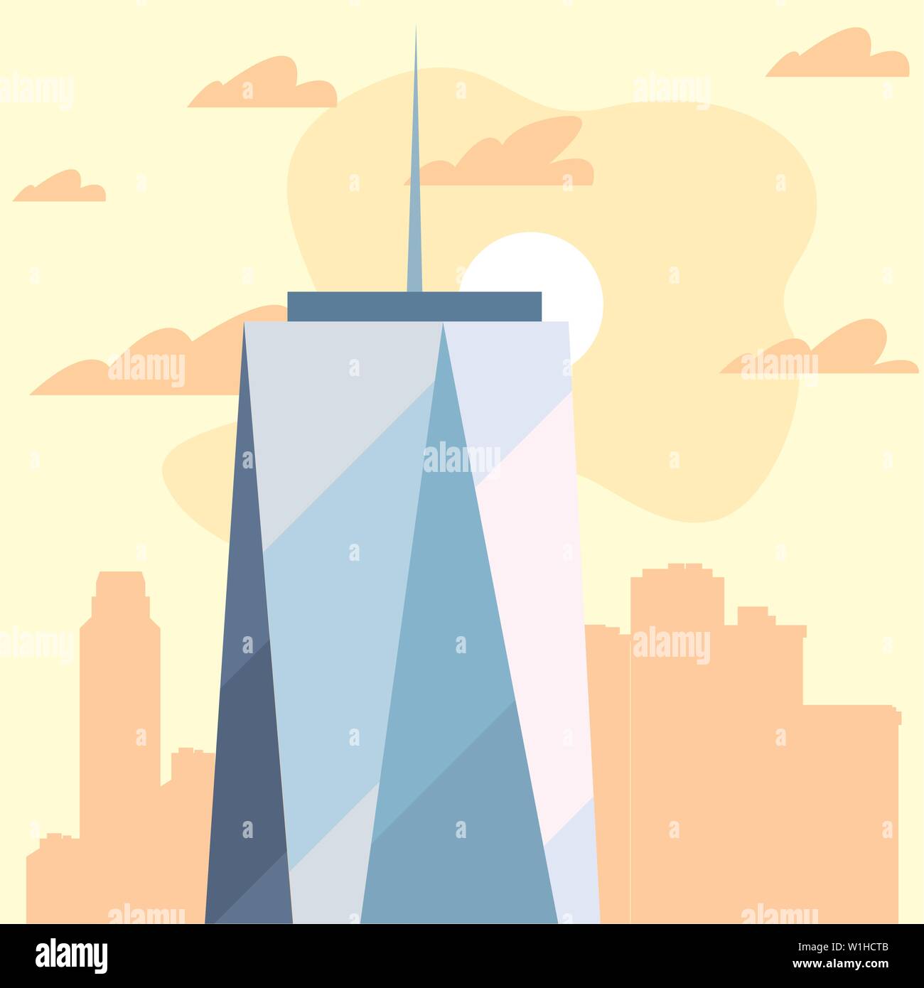 skyscraper urban city sky background vector illustration Stock Vector ...