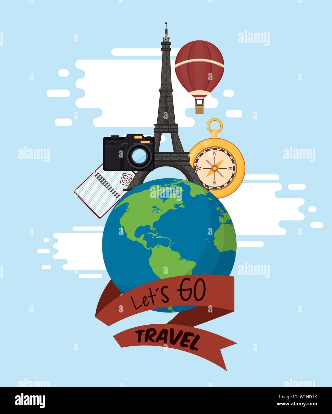 Lets go travel banner Stock Vector Images - Alamy