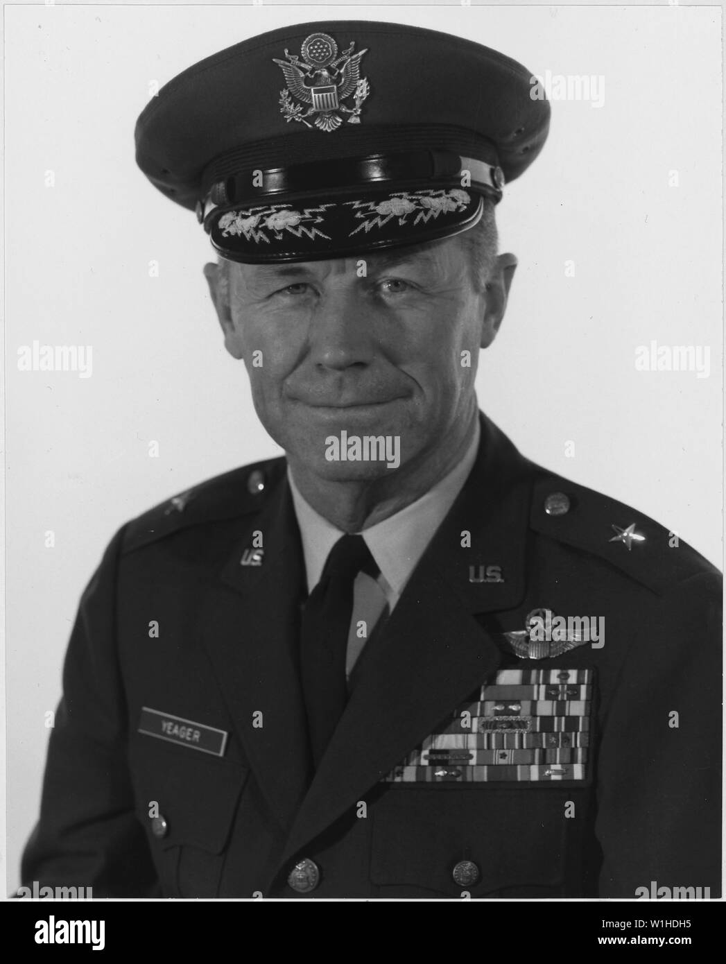 Official portrait of Brigadier General Charles E. Yeager Stock Photo ...