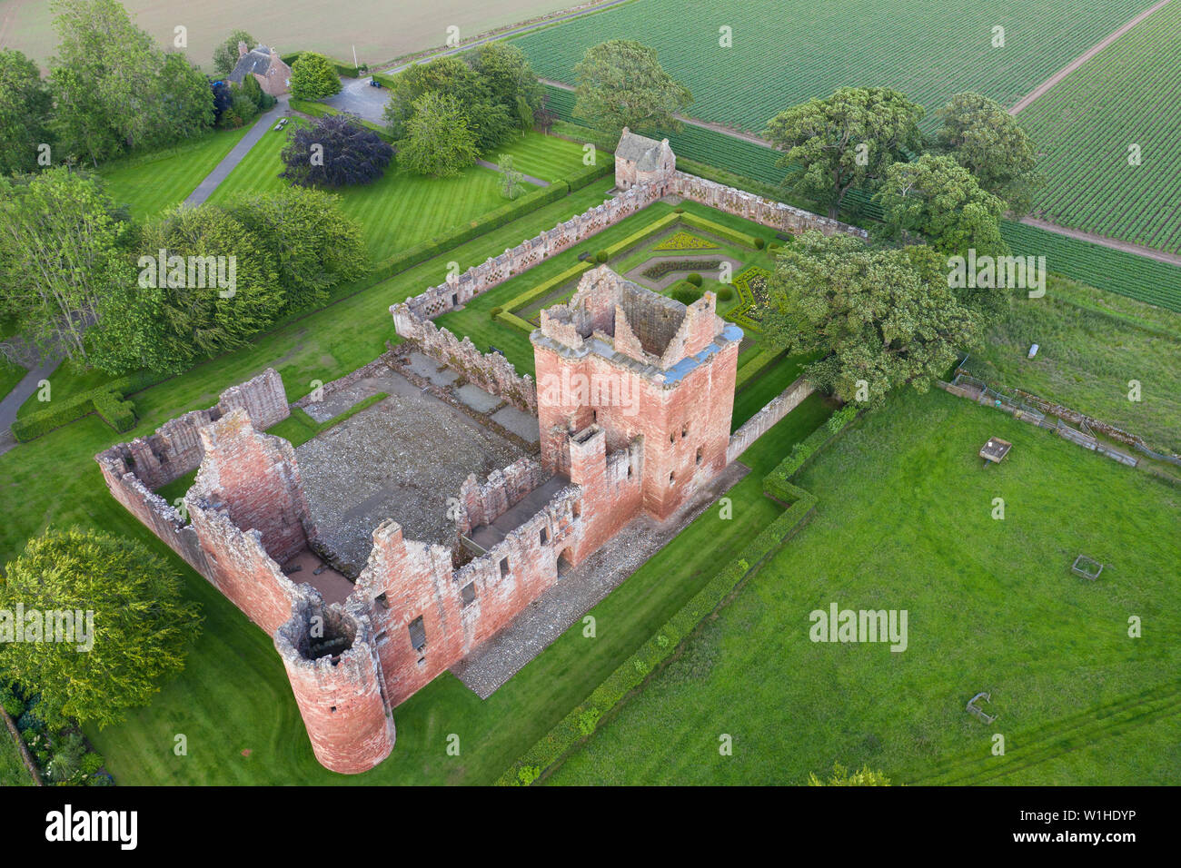 Aerial view of Edzell Castle, Angus, Scotland Stock Photo - Alamy