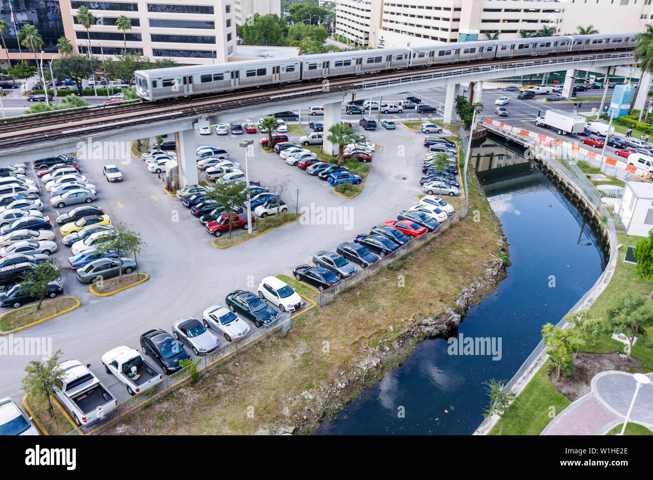 Miami Florida,Seybold Canal,polluted,runoff,run off,Metrorail,train ...