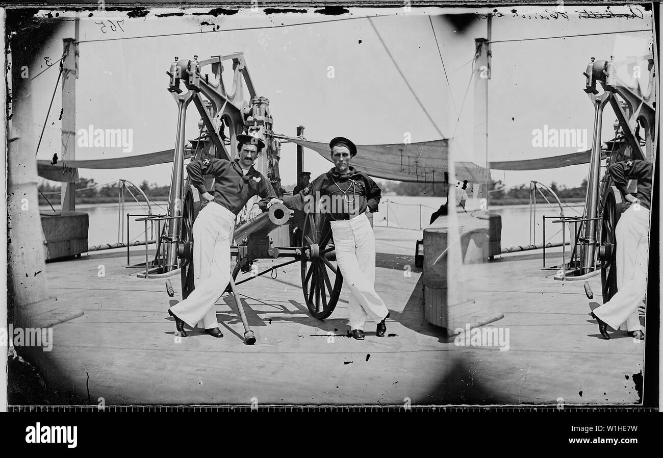 On deck of gunboat Stock Photo - Alamy