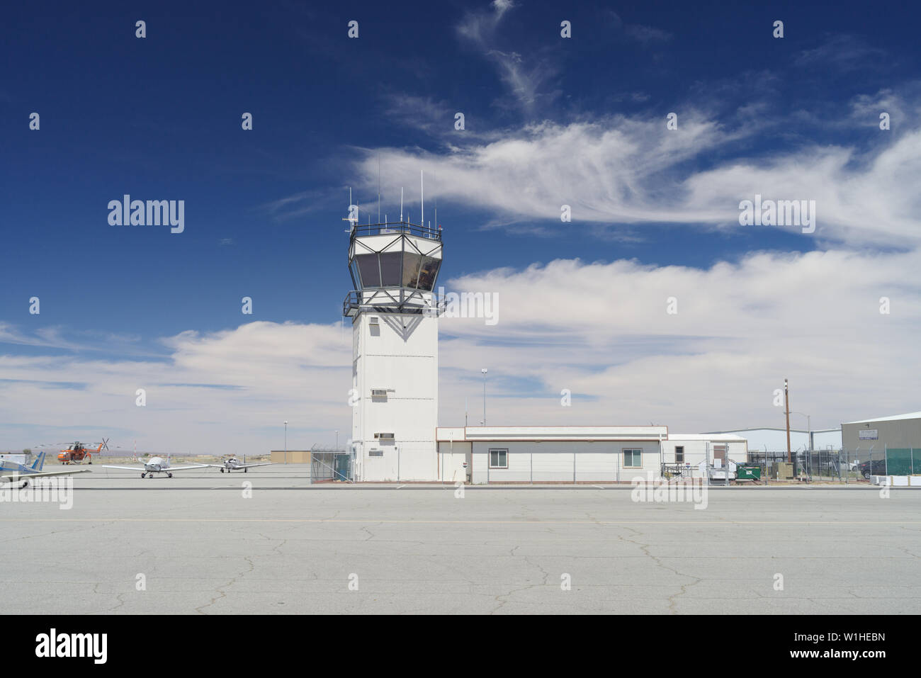 Control tower at the William J Fox Airfield.in Lancaster, California ...