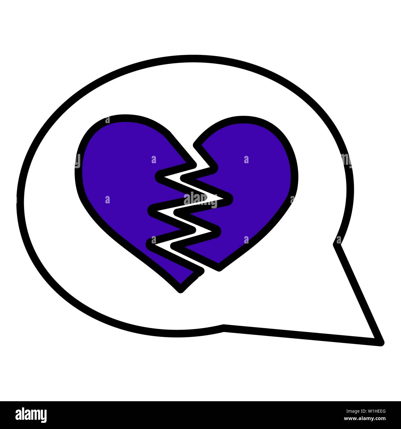 Talk bubble broken heart hi-res stock photography and images - Alamy