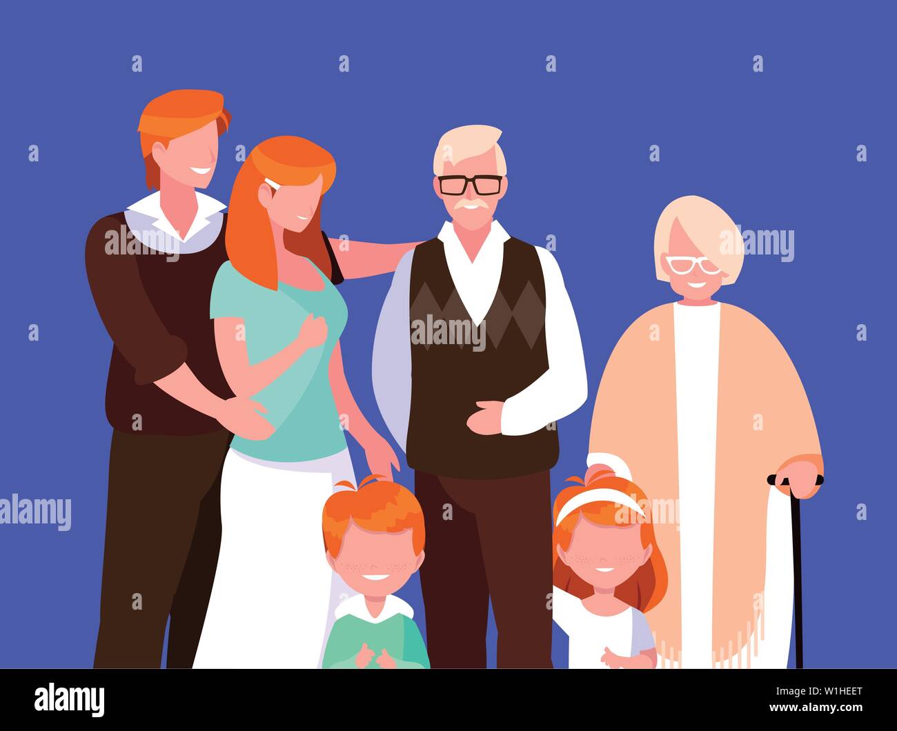 cute family members avatar character vector illustration design Stock ...
