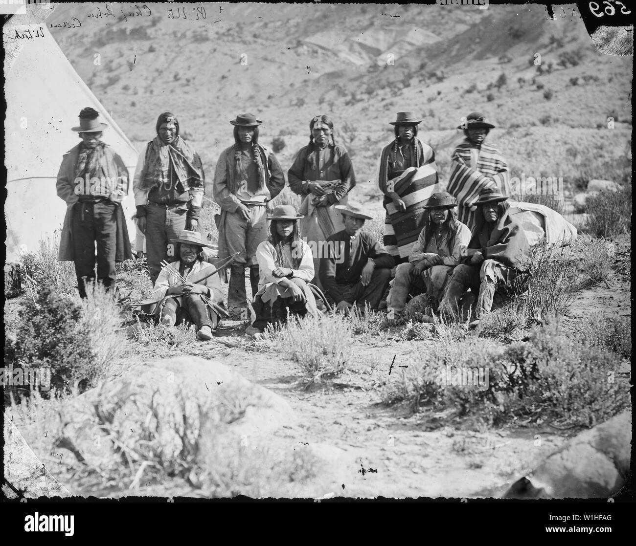PAH-UTE INDIAN GROUP CEDAR, UTAH (PI-UTE CHIEF JOHN Stock Photo - Alamy