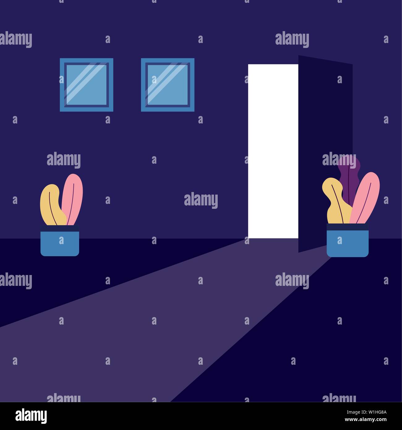Dark empty living room Stock Vector Images - Alamy