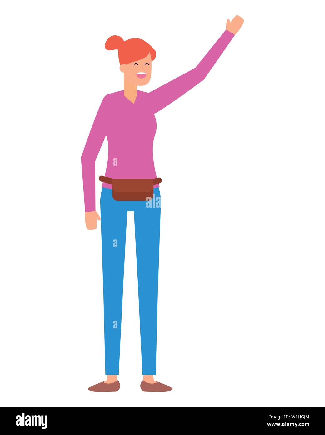 woman character standing female on white background Stock Vector Image ...