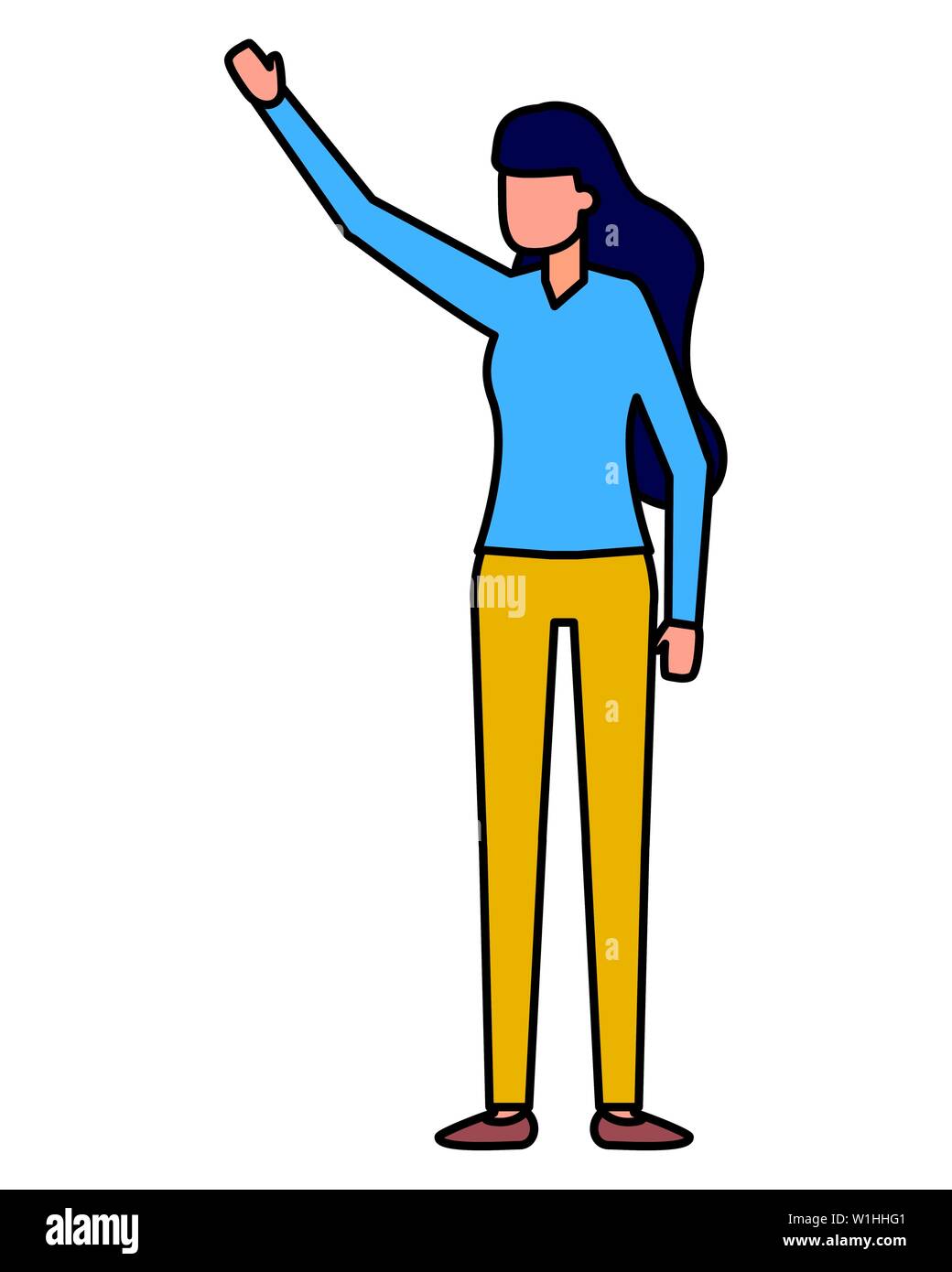 woman character standing female on white background Stock Vector Image ...