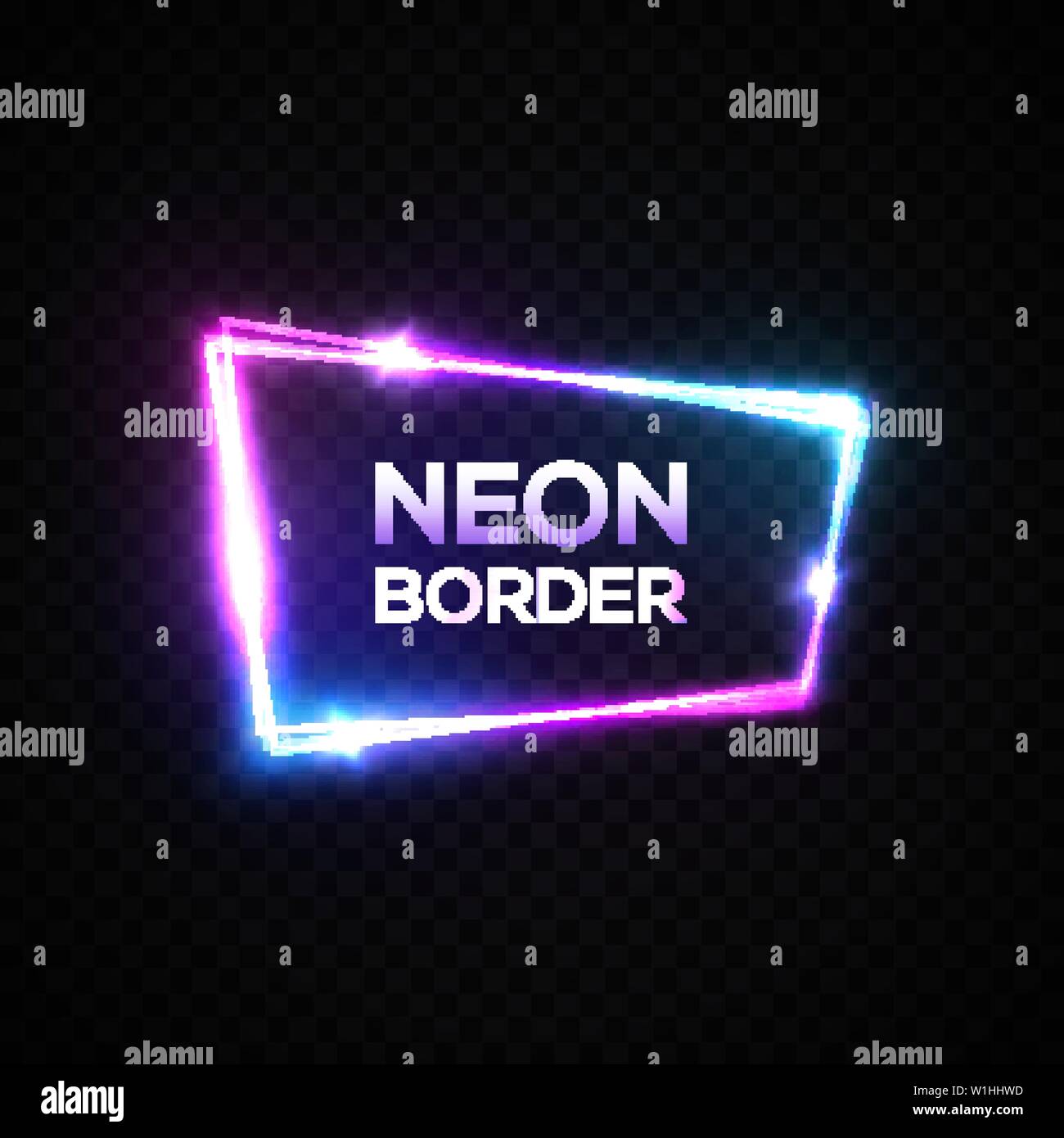 Colorful neon frame on transparent background Stock Vector Image & Art ...