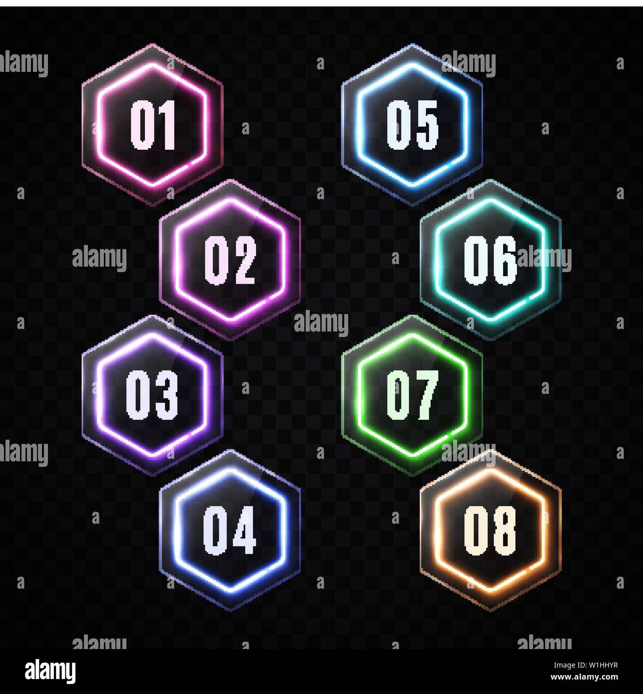 Led glossy plastic banners with shiny neon lights Stock Vector Image ...