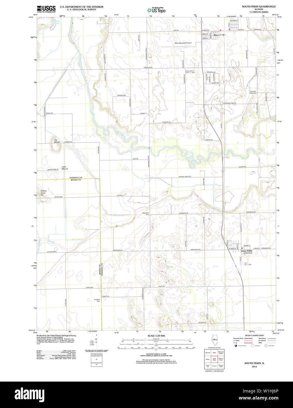 Map of pekin illinois hi-res stock photography and images - Alamy