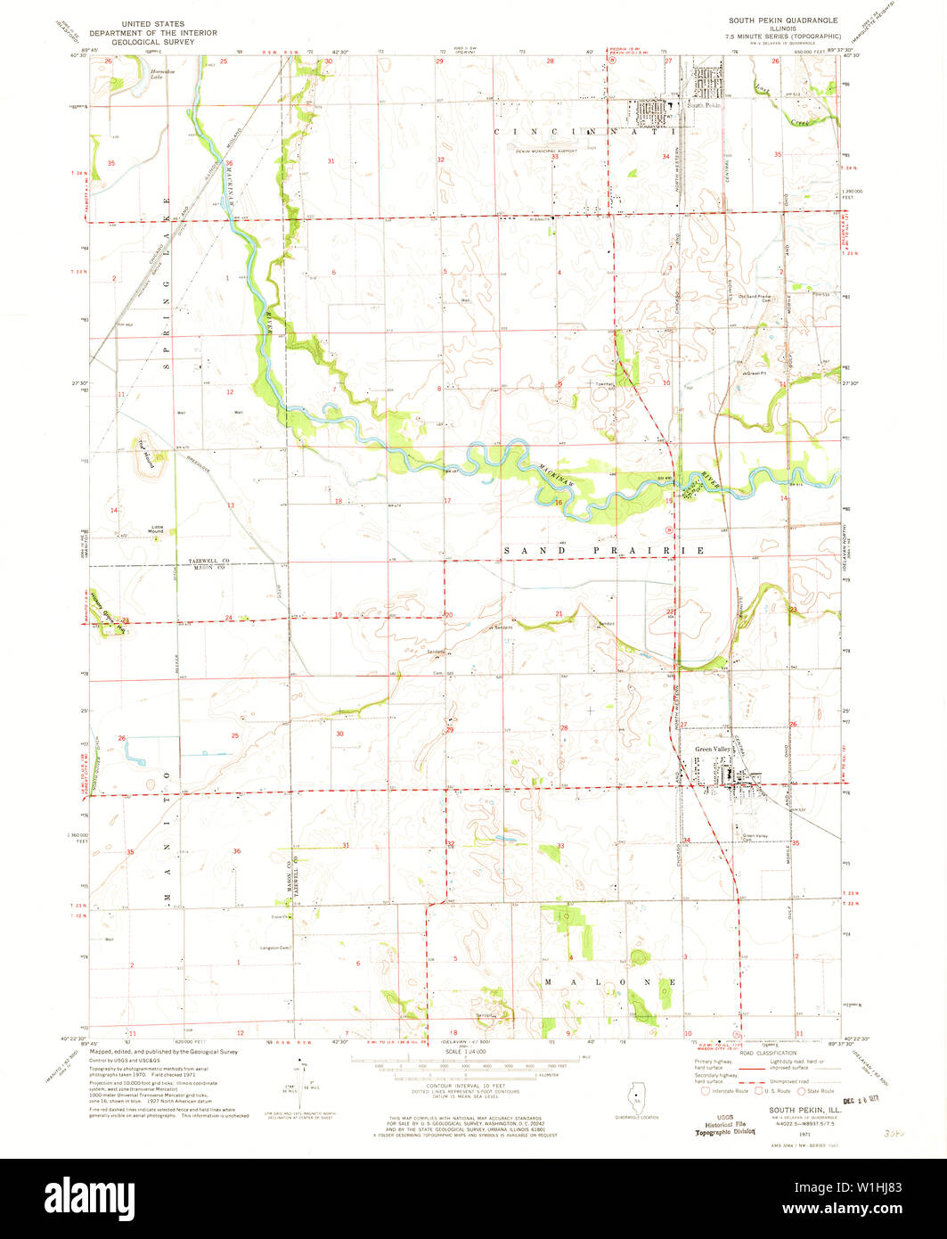 Map of pekin illinois Cut Out Stock Images & Pictures - Alamy