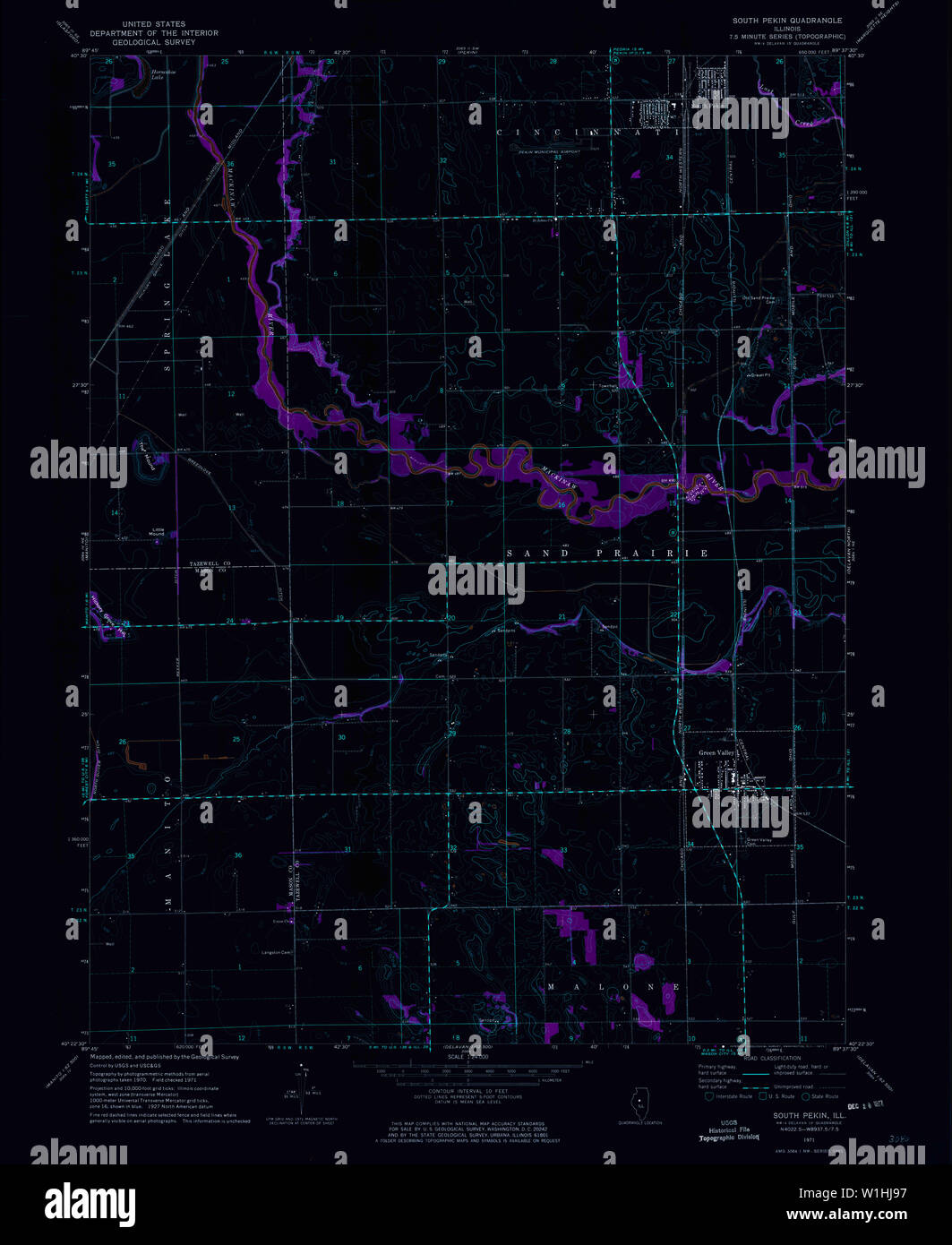Map of pekin illinois hi-res stock photography and images - Alamy