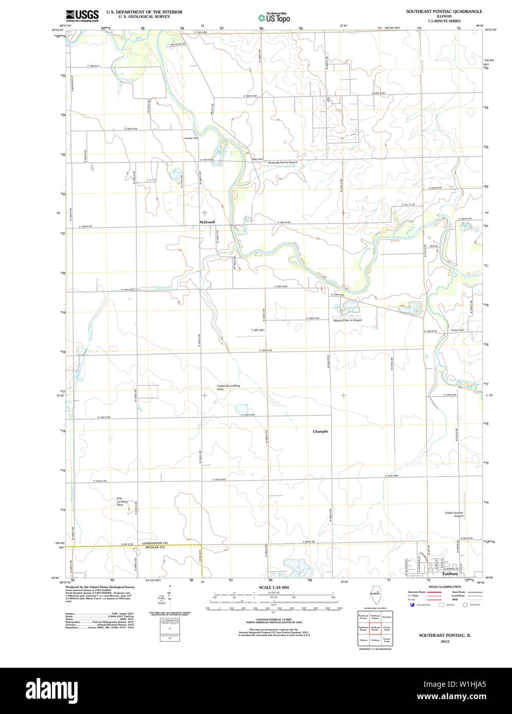 Map of pontiac hi-res stock photography and images - Alamy